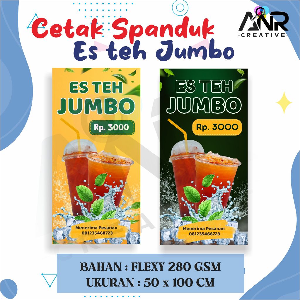 Jual Spanduk Es Teh Jumbo/ Banner Es Teh Jumbo/ Spanduk Jualan Es teh ...