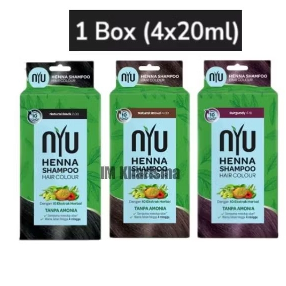 Jual (1 Box) NYU Henna Shampoo isi 4 Sachet 20ml | Shopee Indonesia