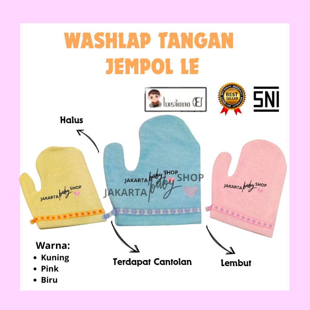Jual WASHLAP JEMPOL HANDUK / SARUNG TANGAN HANDUK LUSIANA E PC/3PC ...