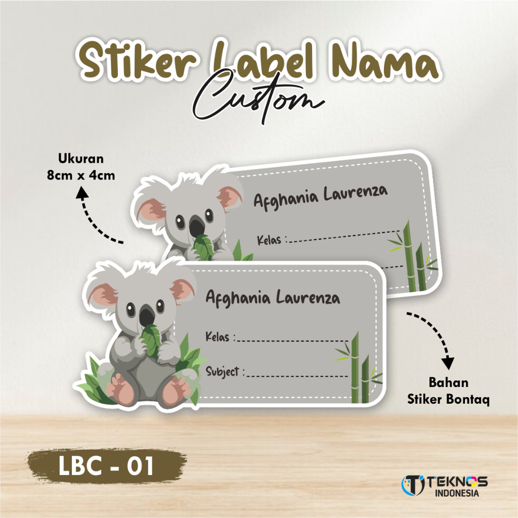Jual STIKER LABEL BUKU CUSTOM LUCU - LABEL NAMA ANAK SEKOLAH WATERPROOF ...