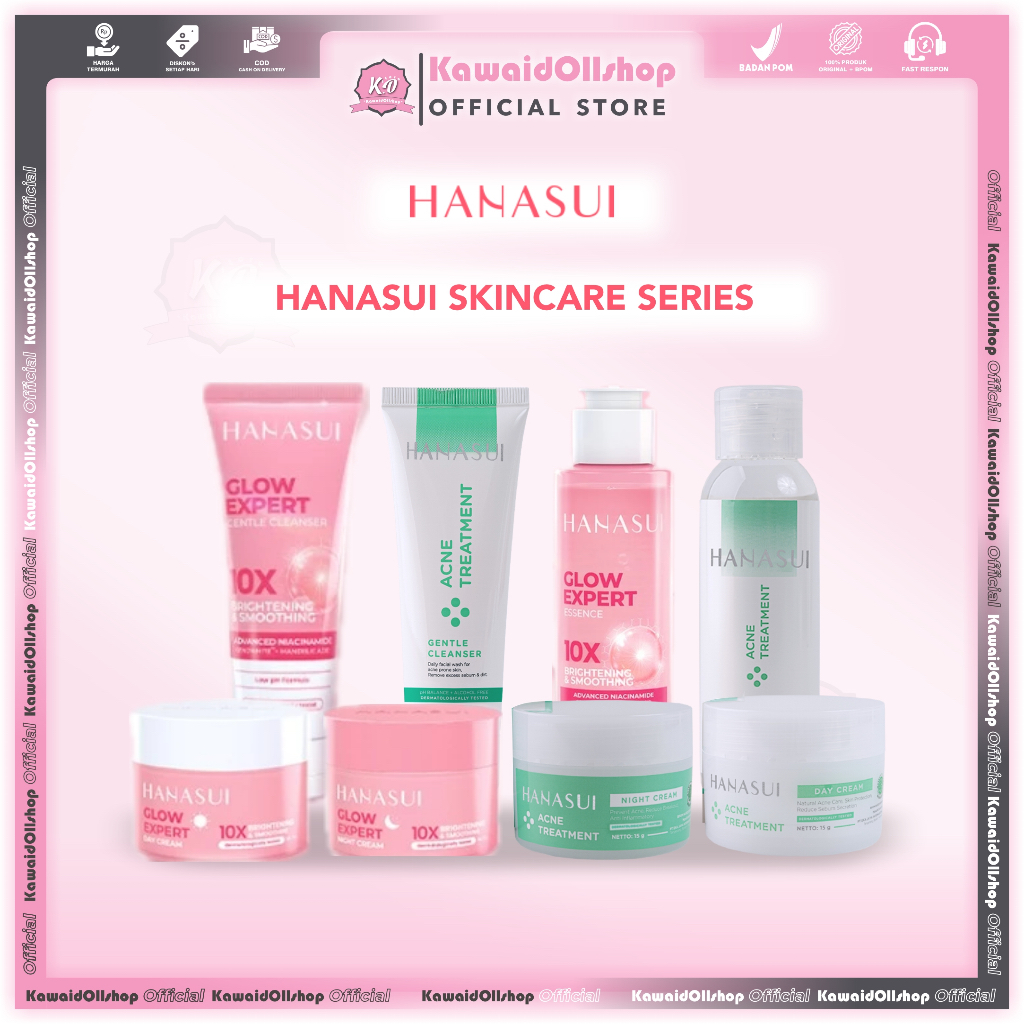 Jual HANASUI Glow EXPERT /Acne Treatment/ Gentle Cleanser/Power Essence ...
