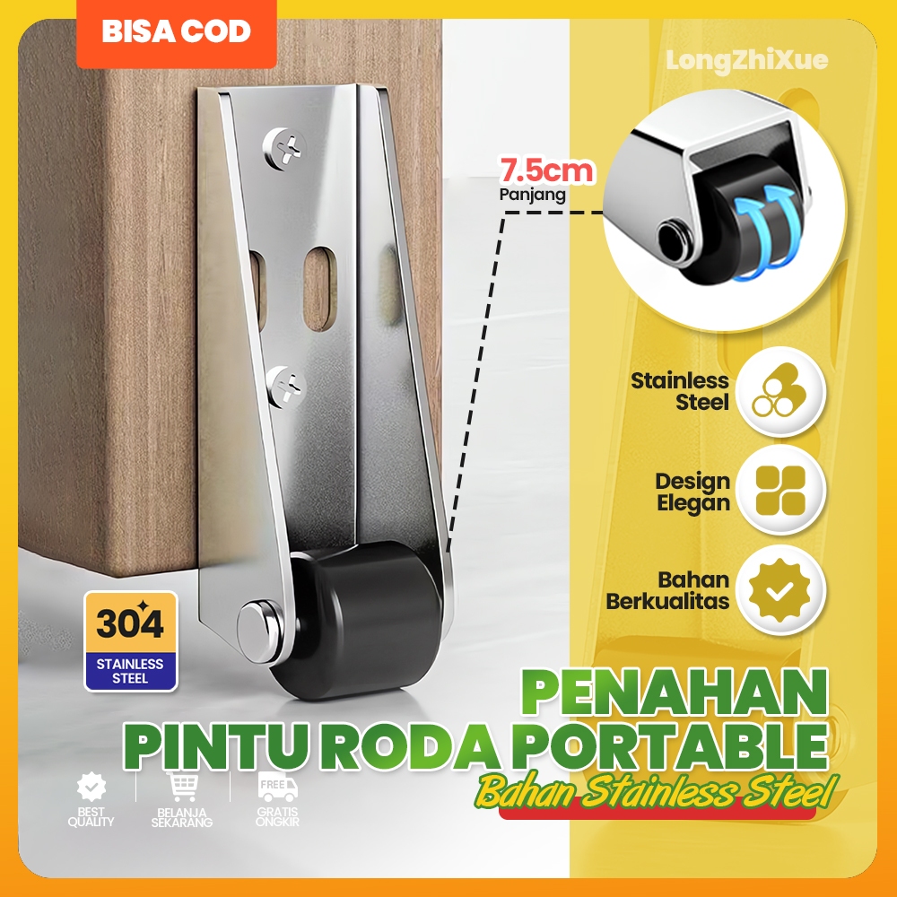 Jual [ NEW ] Roda Penopang Penahan Bawah Pintu Meja Portable Roller ...