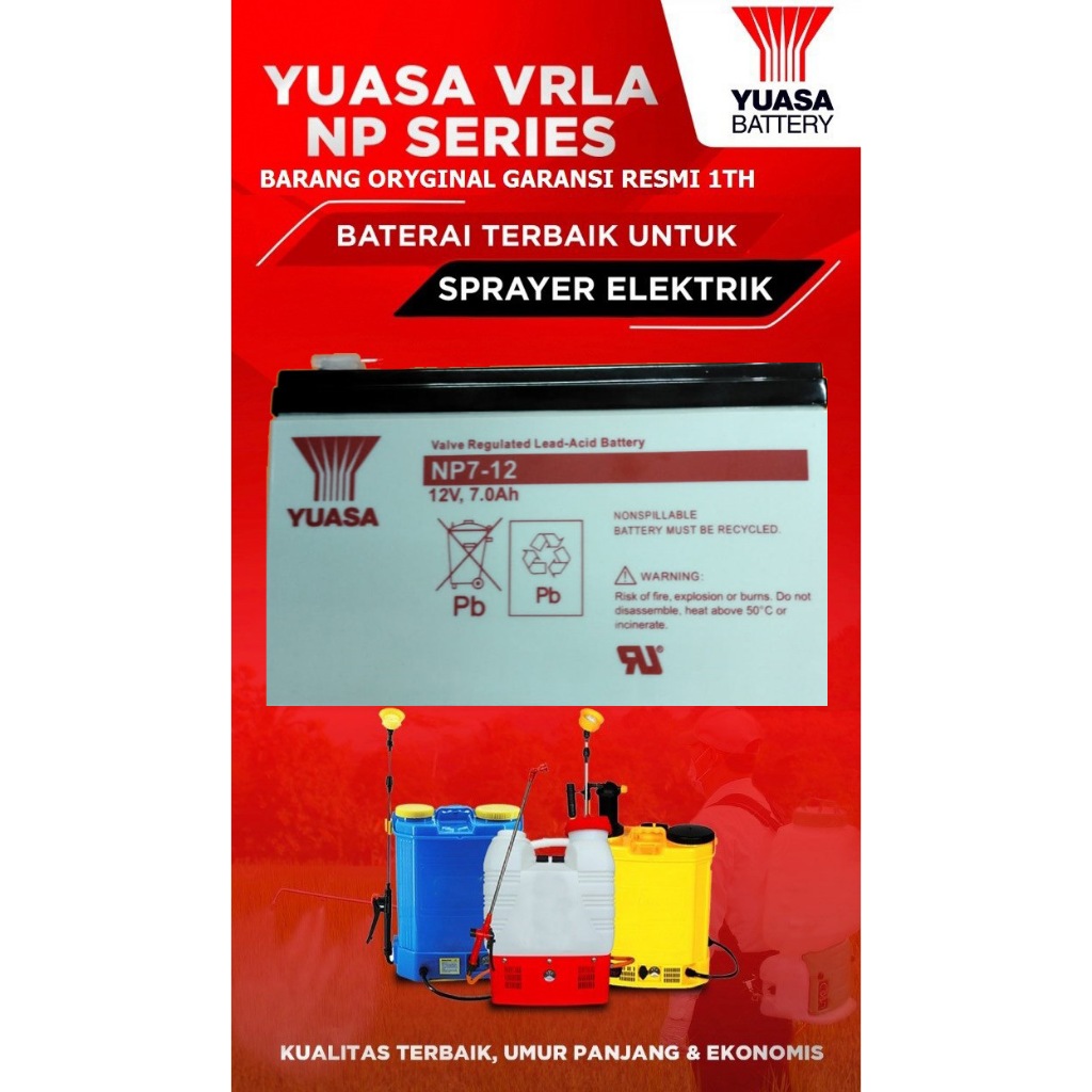 Jual Battery aki kering Baterai UPS 12v 7Ah YUASA NP7-12 | Shopee Indonesia