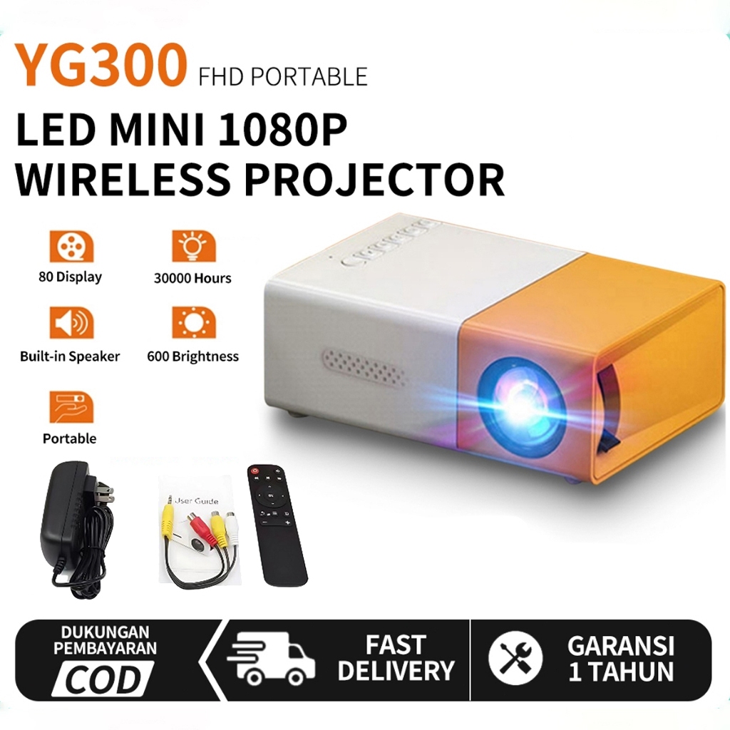 Jual Mini Projector YG300 Portable LED Mini Proyektor hp Mini Home ...