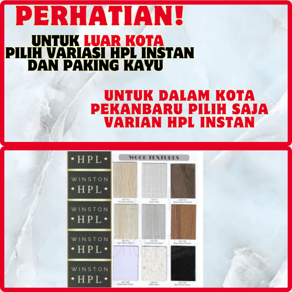 Jual (LUAR KOTA WAJIB PALLET KAYU) HPL Winston WD Texture Best 2037/2328/03/19/12TSJ 1001/03TSW ...