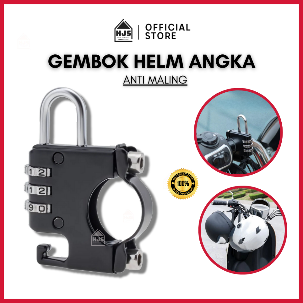 Jual [HJS] Gembok Angka Helm Anti Maling Kunci Helm Motor G04 / Gembok ...
