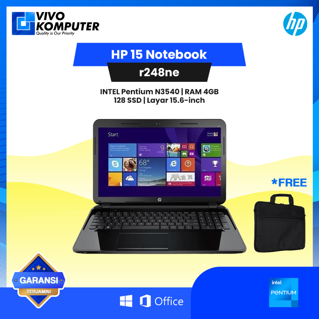 Jual HP 15 | Laptop Pelajar | INTEL Pentium N3540 | RAM 4GB | SSD 128GB | Layar 14-inch | Shopee ...
