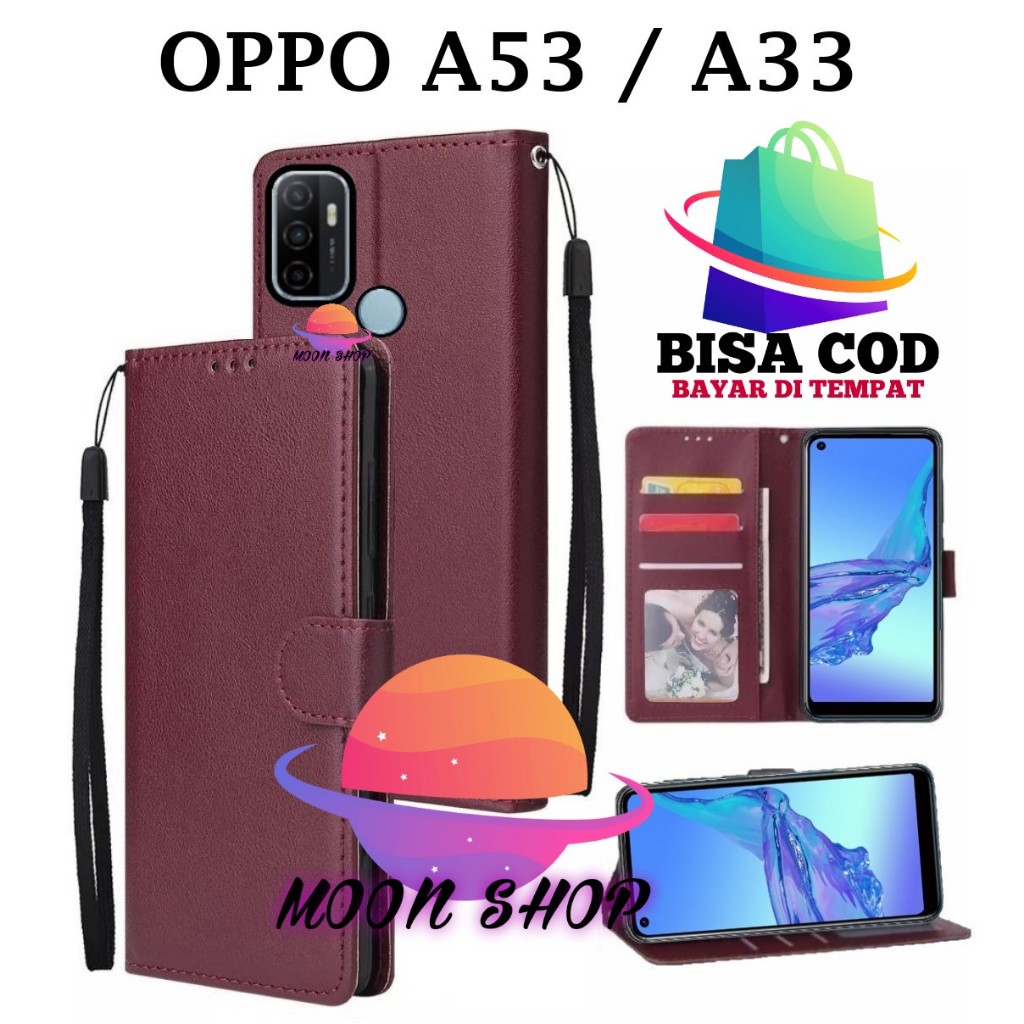 Jual OPPO A53 | A33 FLIP LEATHER CASE PREMIUM - FLIP WALLET CASE KULIT ...