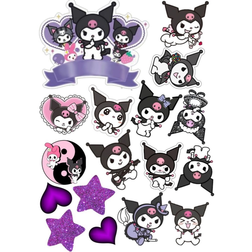 Jual Topper KUROMI / Topper Bisa CUSTOM NAMA / Topper Hiasan CAKE ULTAH ...
