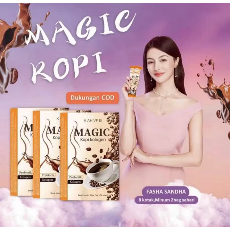 Jual KOPI MAGIC COLLAGEN 1 BOX-ISI 12 SACHET MAGIC COFFEE KOLAGEN ...