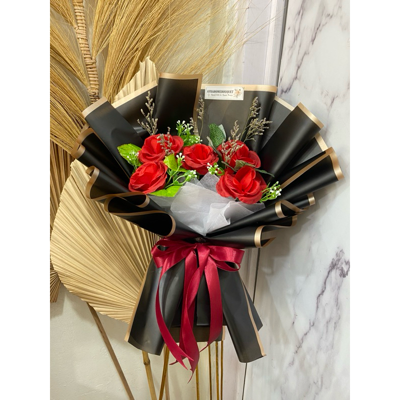Jual [5 ROSE] Buket Bucket Bunga Mawar Artificial Premium Wisuda Hadiah ...