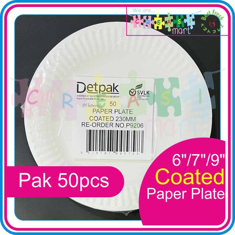 Jual Piring Kertas Premium Coated Pak Isi 50pcs Paper Plate Tersedia 3 ...