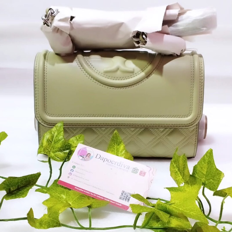 Jual TB fleming small convertible shoulderbag olive sprig | Shopee ...