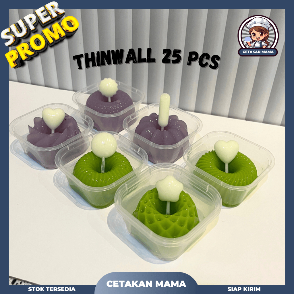 Jual [25PCS] Thinwall Puding Mini Volume 120ml Bentuk Square isi 25pcs ...