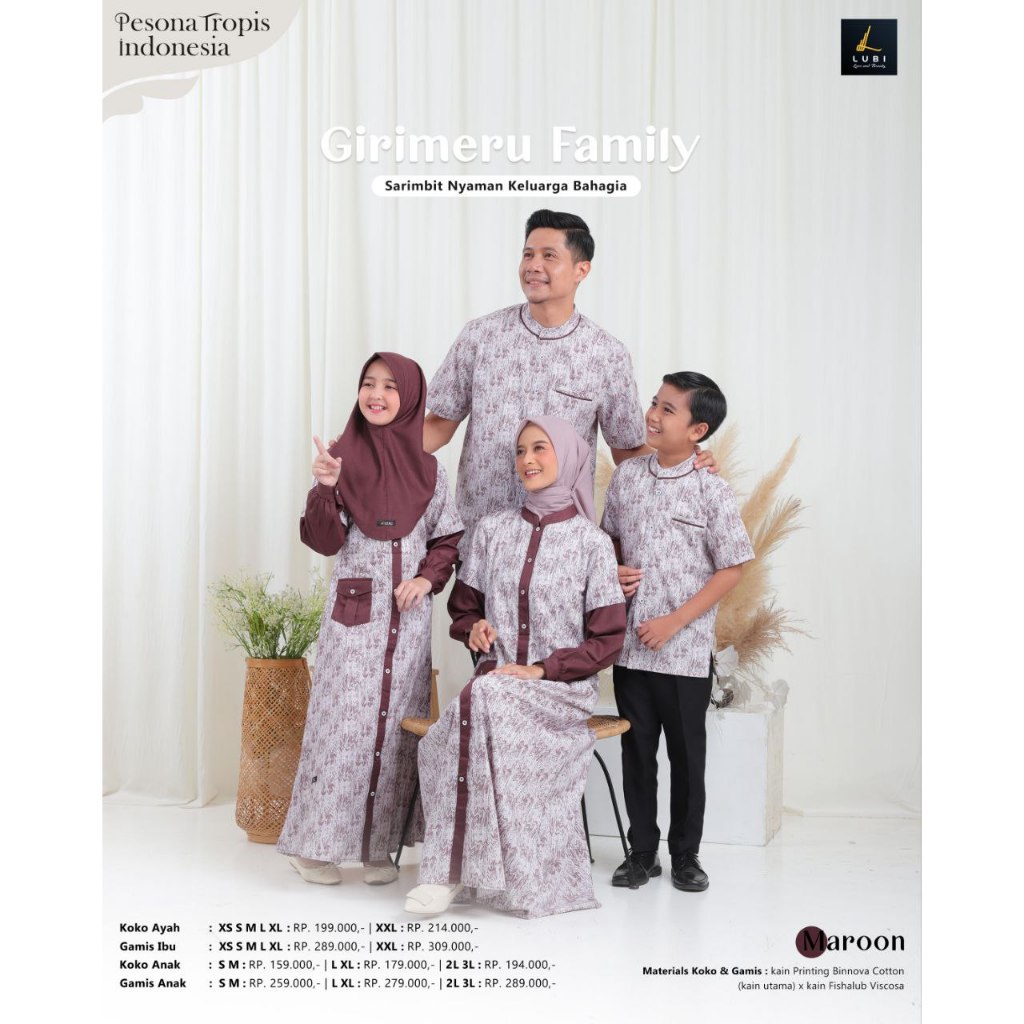 Jual SARIMBIT LUBI 2025 PREMIUM TERBARU GIRIMERU FAMILY WARNA MAROON ...