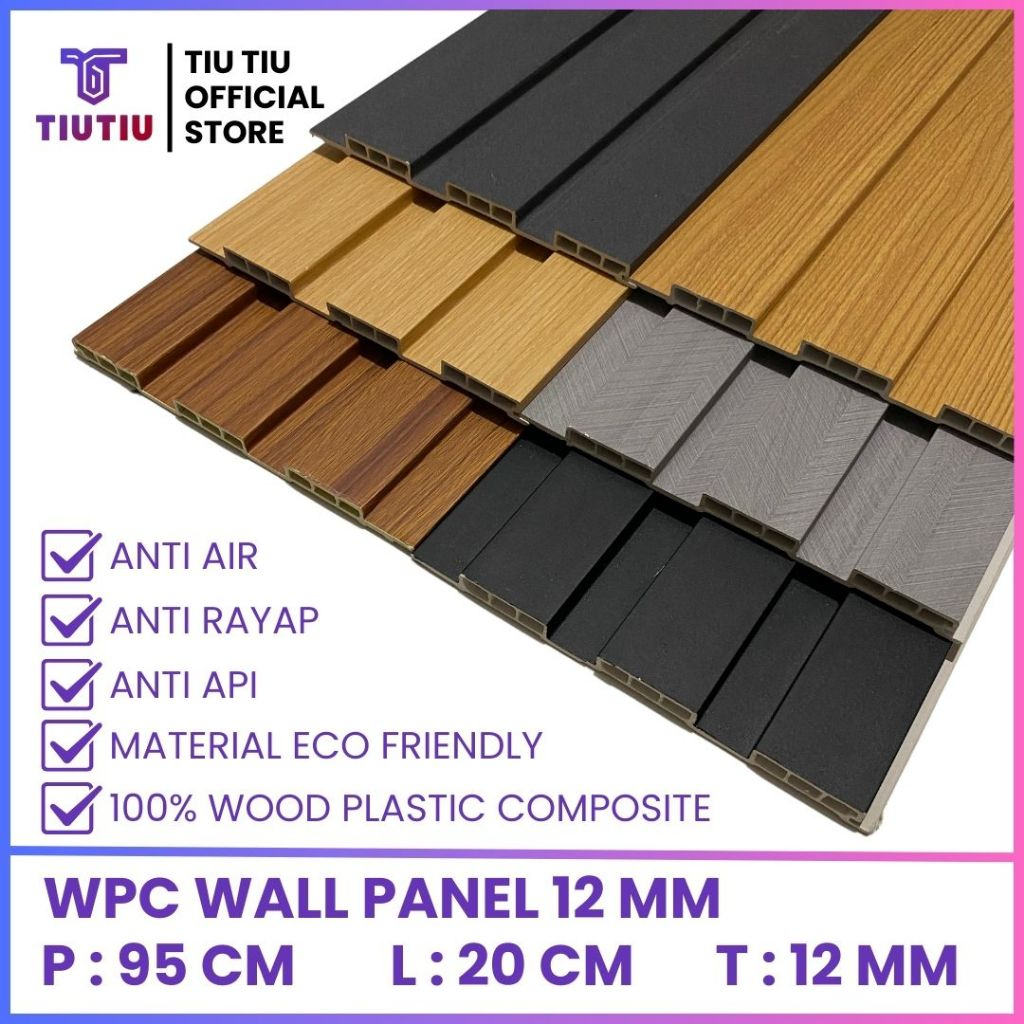 Jual WPC Wallpanel 95cm x 20cm x 1.2cm pvc Wall panel Wood Panel Panel ...
