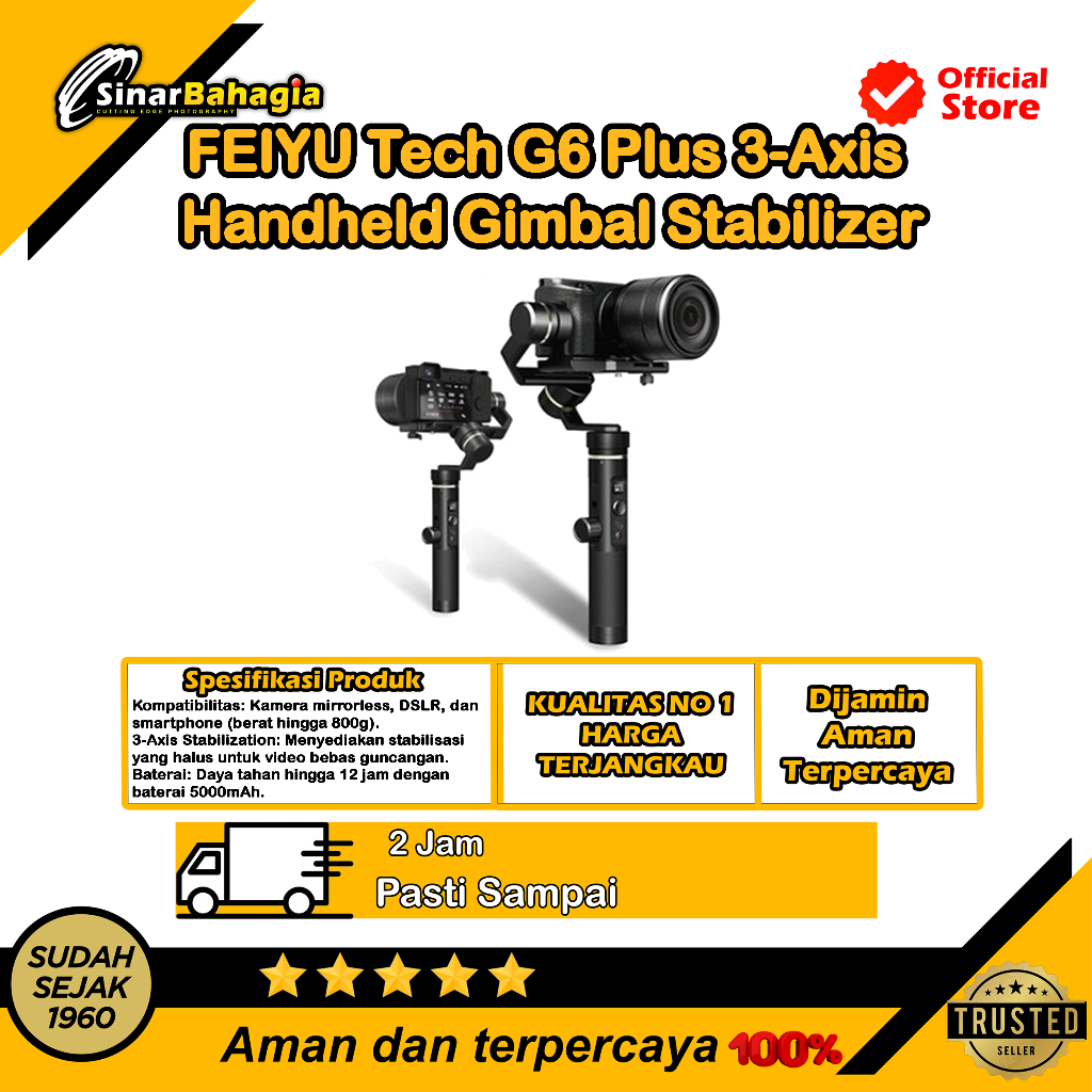 Jual FEIYU Tech G6 Plus 3-Axis Handheld Gimbal Stabilizer | Shopee Indonesia