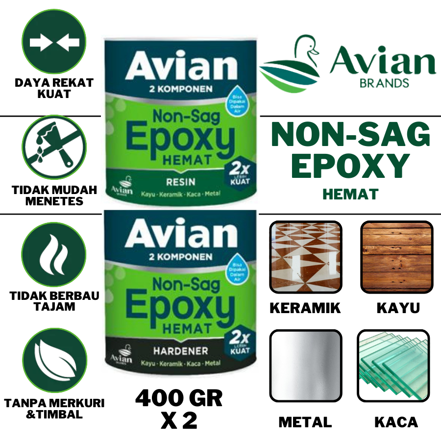 Jual LEM EPOXY AVIAN NON SAG HEMAT 800 GRAM LEM EPOXY AVIAN NON SAG ...