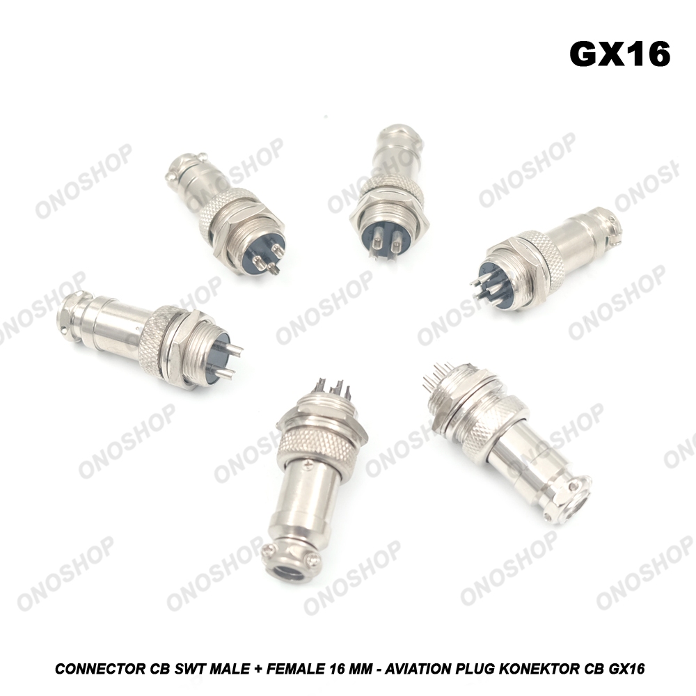 Jual Connector CB Set Male + Female 16 mm - Aviation Plug Connector ...