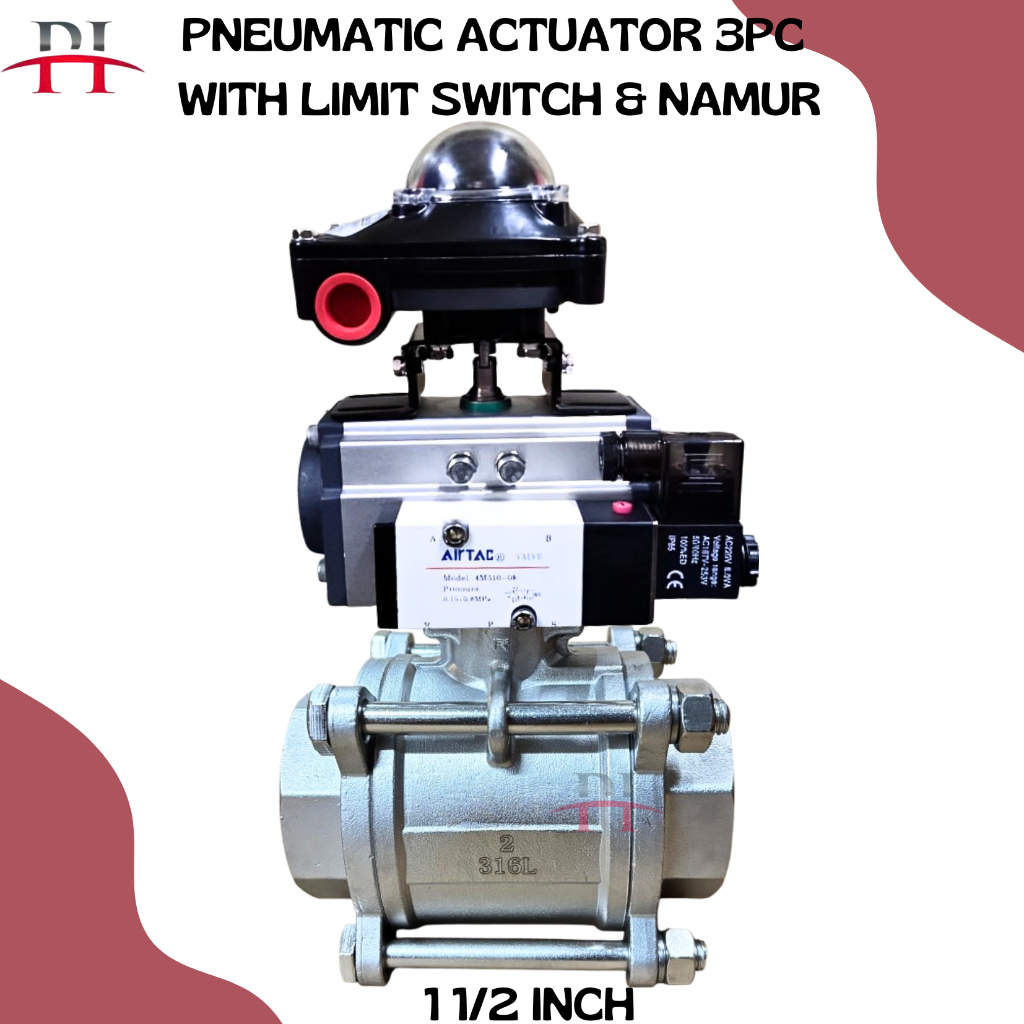 Jual PNEUMATIC ACTUATOR BALL VALVE 3PC MOUNTING PAD WITH LIMIT SWITCH ...