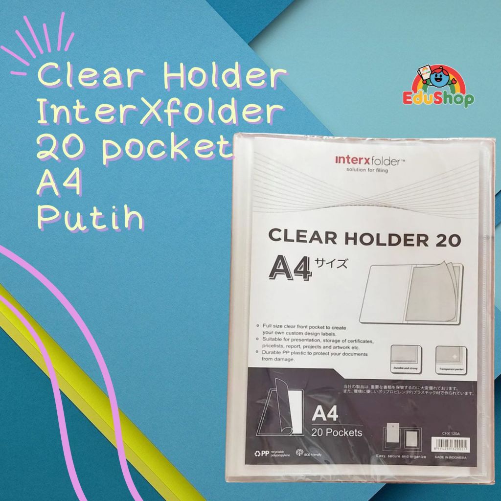 Jual Clear Holder A4 20 Pocket Buku Worksheet Anak Map Penyimpanan ...