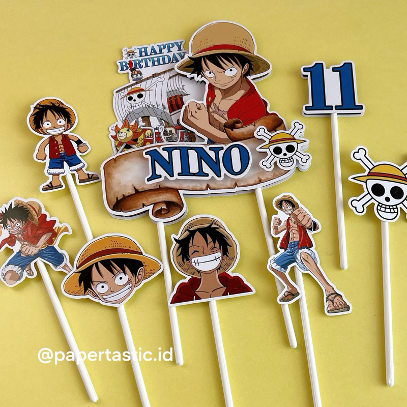 Jual Cake Topper 3D Karakter One Piece Luffy Hiasan Kue Tart Ulang ...
