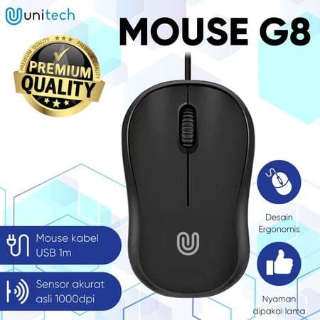 Jual Mouse Unitech G8 Optical USB Wired Mouse Kabel | Shopee Indonesia