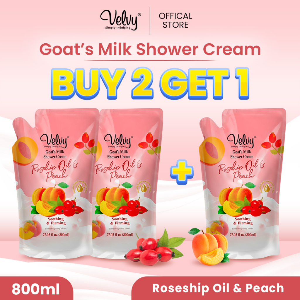 Jual BUY 2 GET 1 Velvy Shower Cream Extra Moist Reffil 800ml - All ...