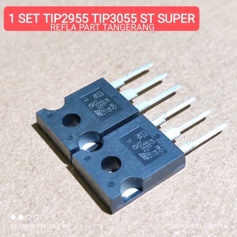 Jual 1 SET TRANSISTOR TIP2955 TIP3055 ST SUPER | Shopee Indonesia