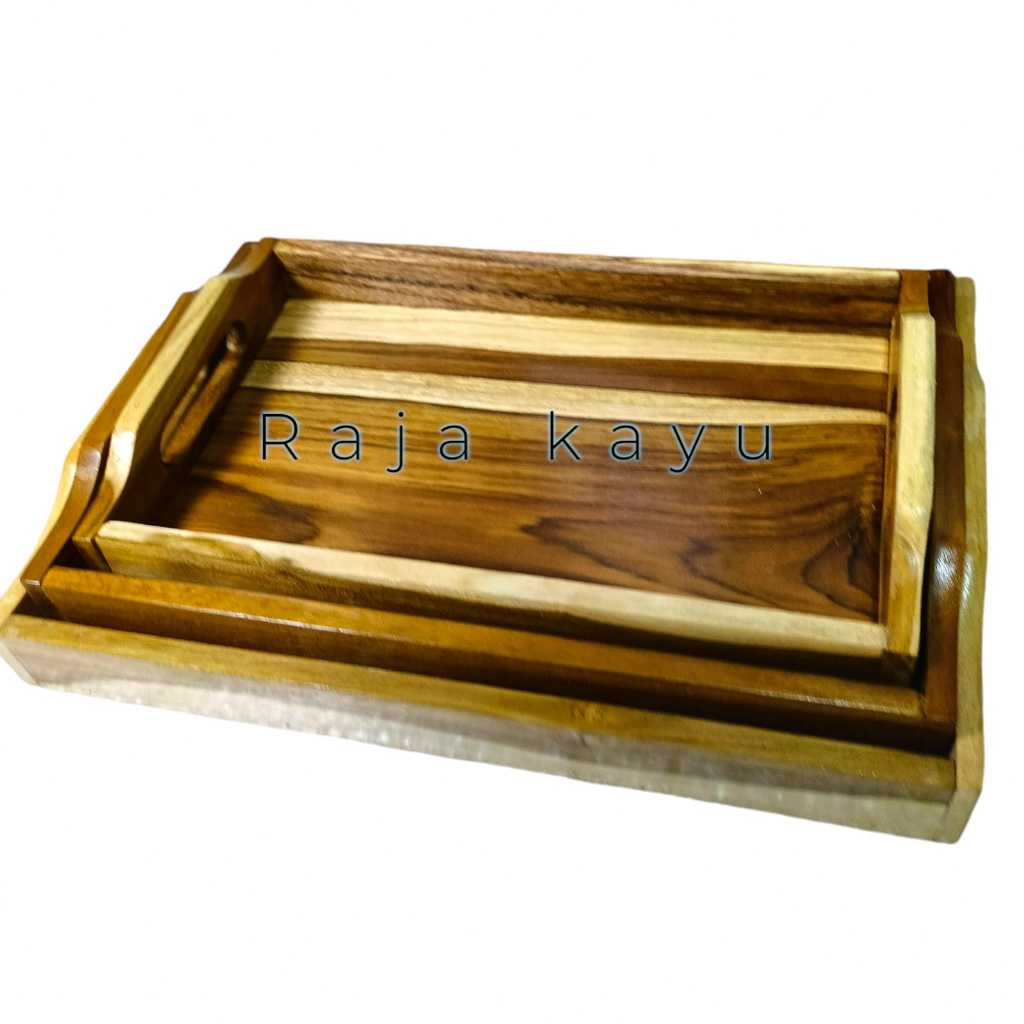 Jual Raja Kayu Kotak Penyimpanan atau tatakan Kue NAMPAN KAYU ASLI FULL ...