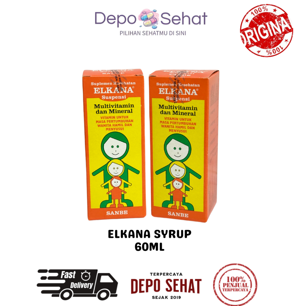 Jual ELKANA Suspensi - Multivitamin dan Mineral Kemasan SYRUP 60ml | Shopee Indonesia