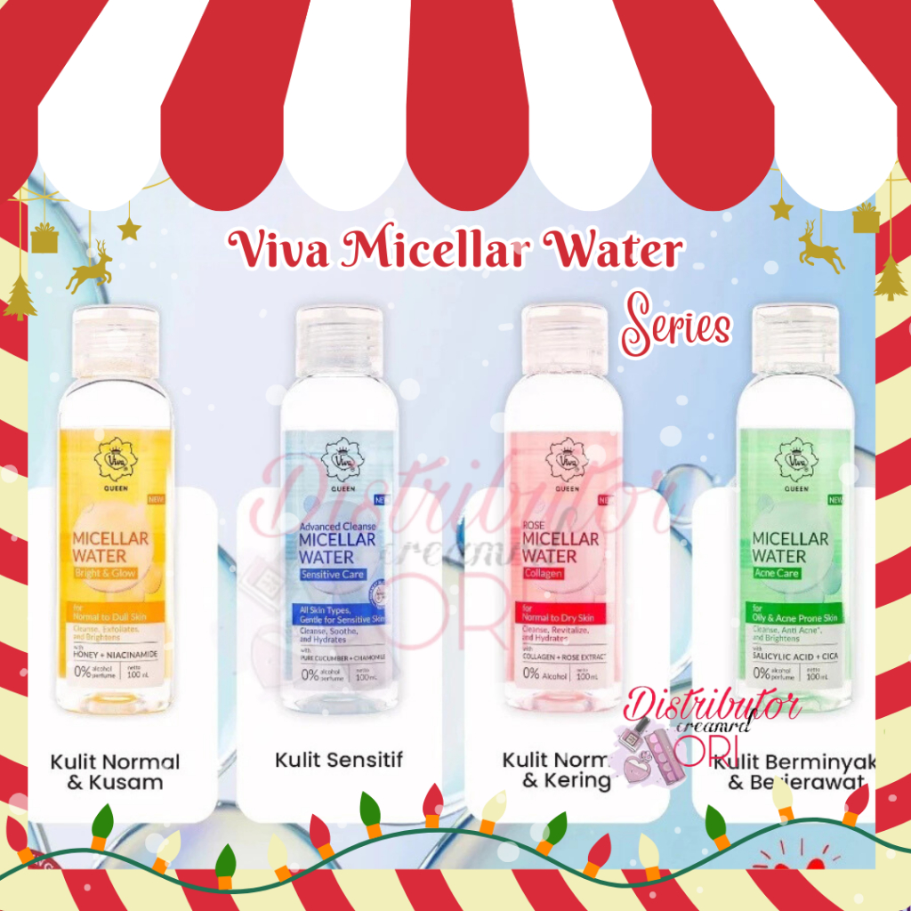 Jual Viva NEW Micellar Water Bright Glow, Acne Care, Queen Advanced ...