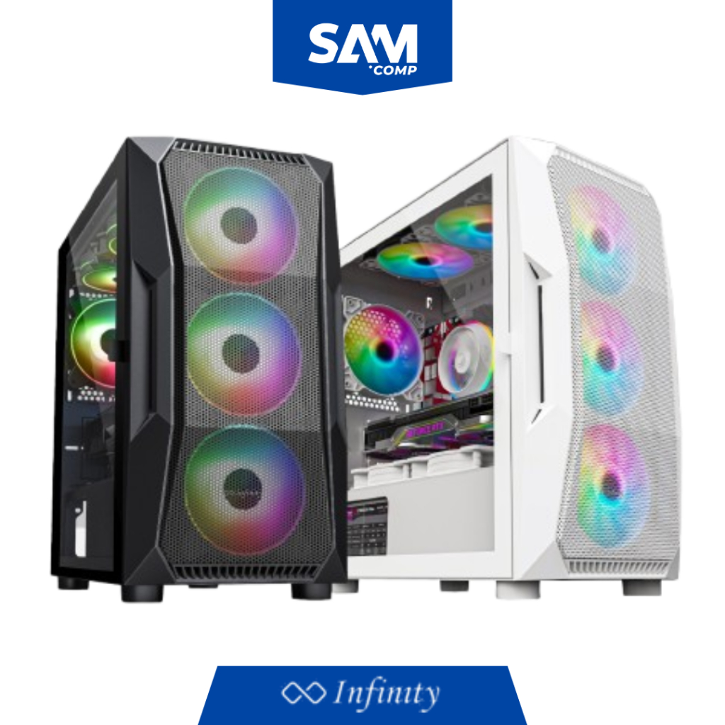 Jual CASING INFINITY POSEIDON V2 BLACK/ WHITE free 3 FAN RGB & MESH ...