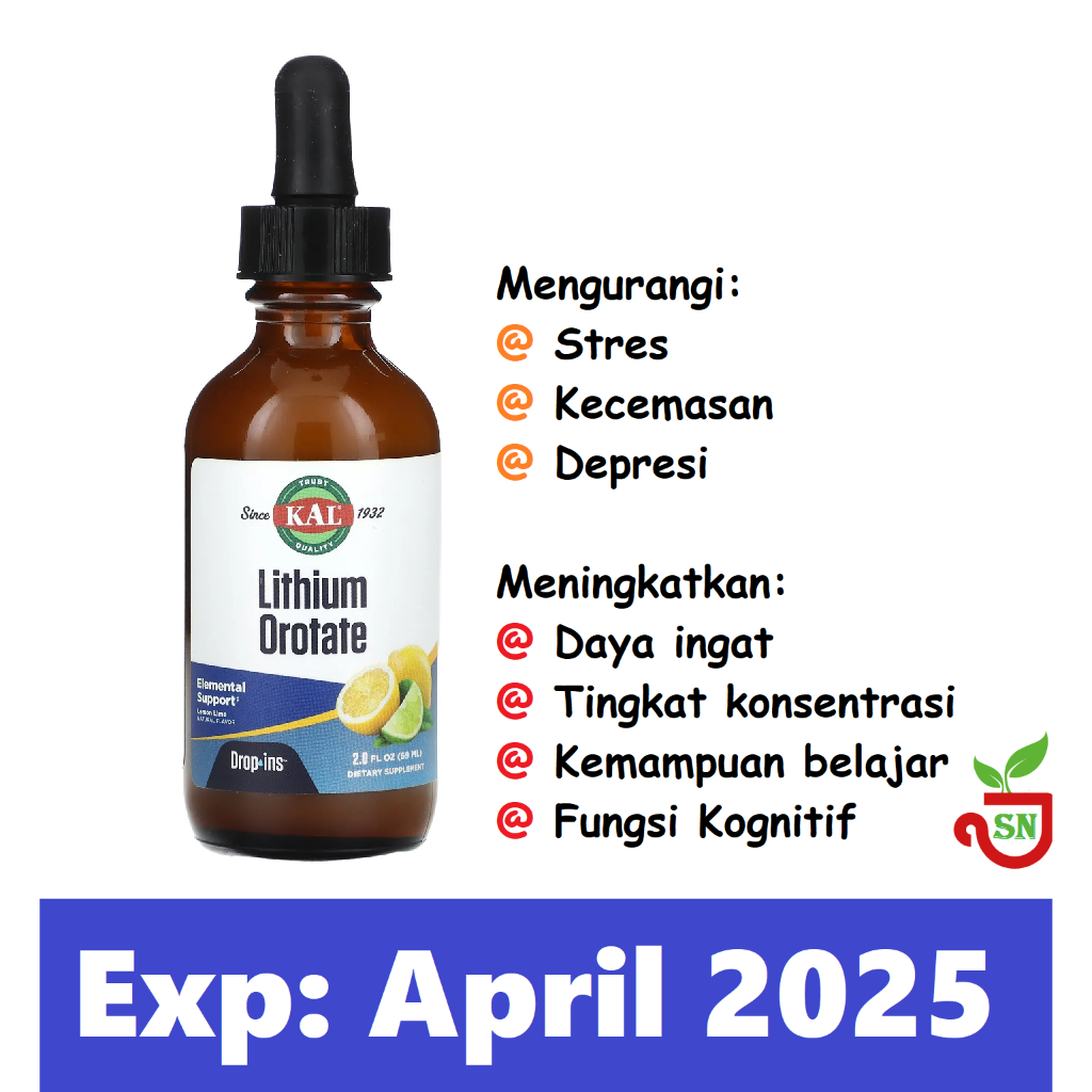 Jual Lithium Orotate Drops, Lemon Lime, 2 fl oz (59 ml) | Shopee Indonesia