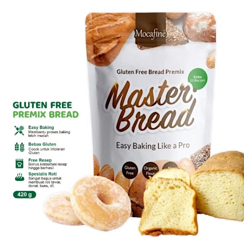 Jual Mocafine | MASTER BREAD - 420gr | GLUTEN FREE Tepung Mocaf Roti ...