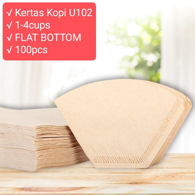 Jual [100pcs] Kertas Saringan Kopi V60 02 (1-4cups) FLAT BOTTOM/ Kertas ...