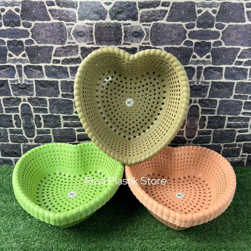 Jual ( 6PCS ) WAKUL LOVE HATI /WAKUL GALAXY PLASTIK/KERANJANG BUAH ...