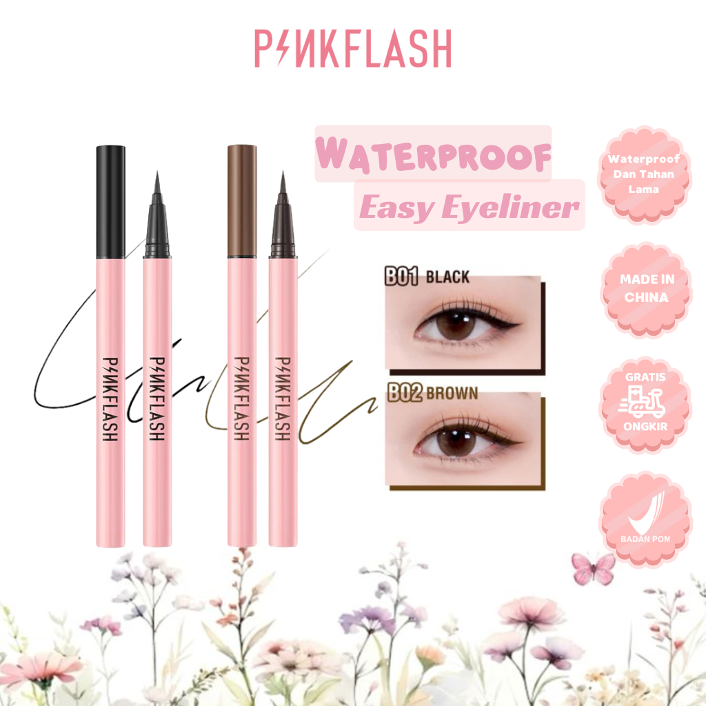 Jual PINKFLASH (PF-E01) OhMyLine Waterproof Easy Eyeliner Pen Anti Air Tahan Lama -Hitam ...