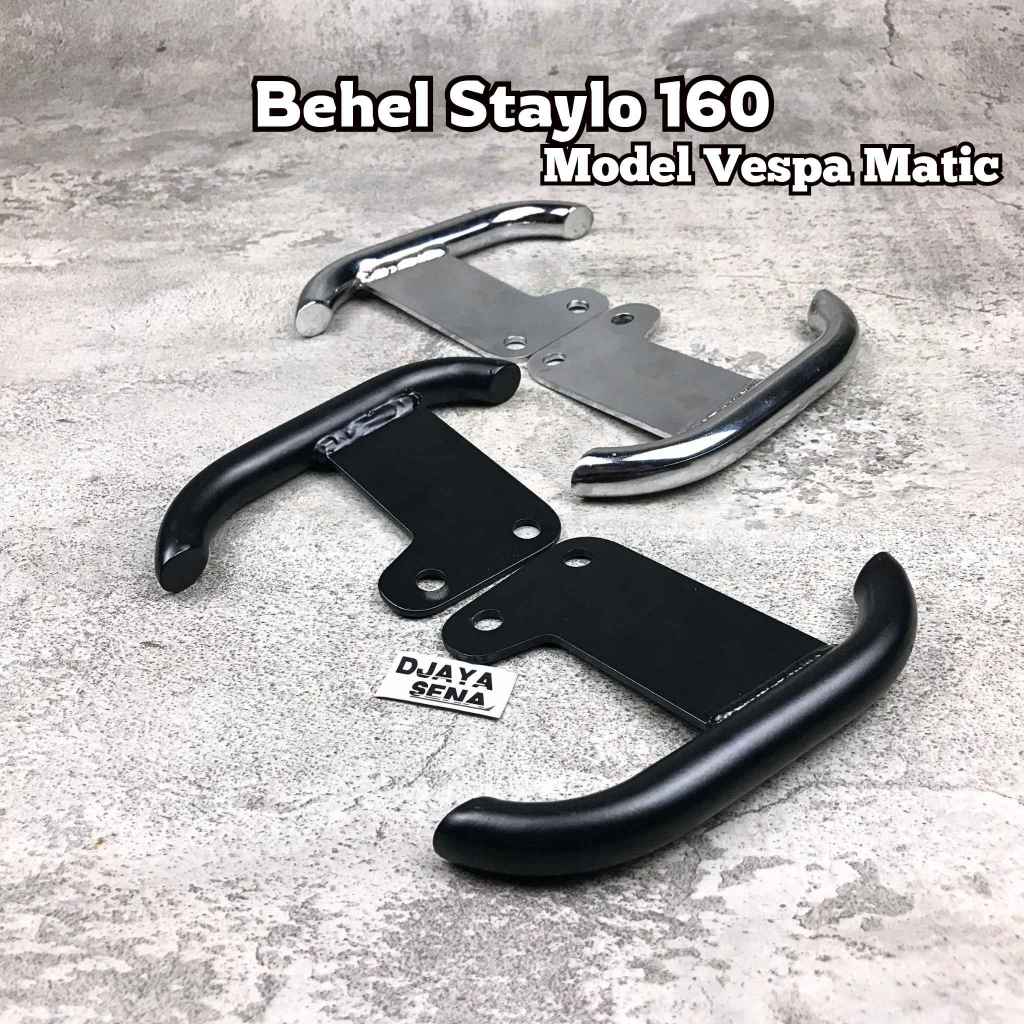 Jual Behel Staylo 160 Model Vespa Matic Warna Chrome dan Hitam | Shopee ...