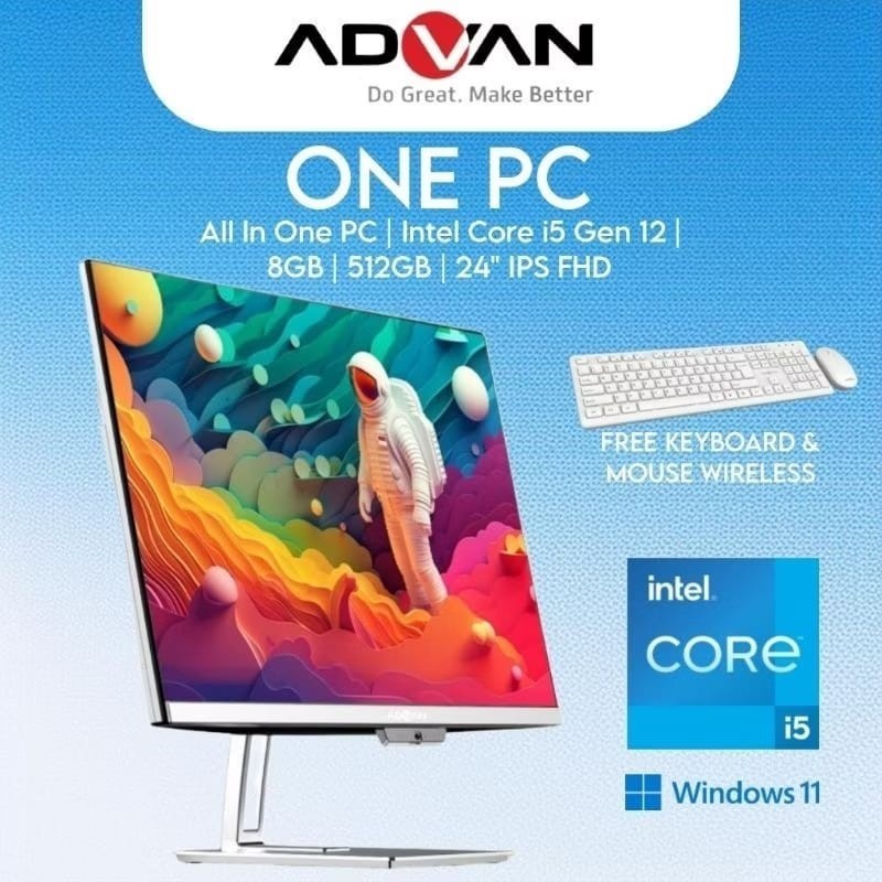 Jual Advan All in ONE PC A-8S5 PC KOmputer intel core i5-1235U ram 8GB ...