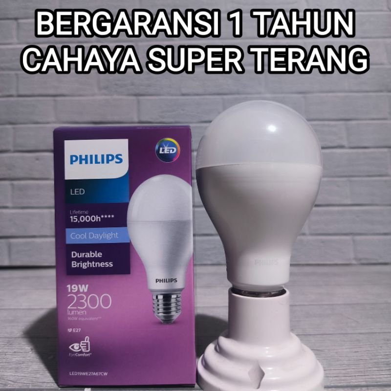 Jual LAMPU BOHLAM LED PHILIPS 19W CAHAYA PUTIH 6500K 19 WATT 19W 19WATT ...