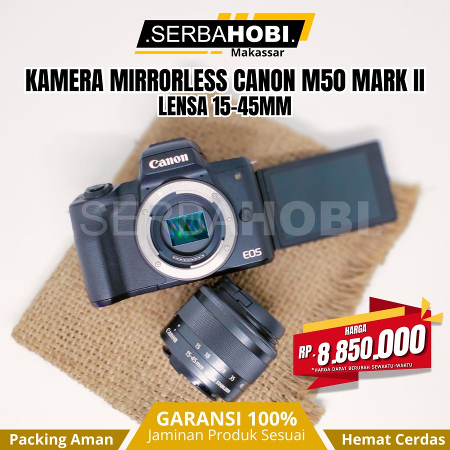Jual Kamera Mirrorless Canon M50 Mark II Lensa 15-45mm | Shopee Indonesia