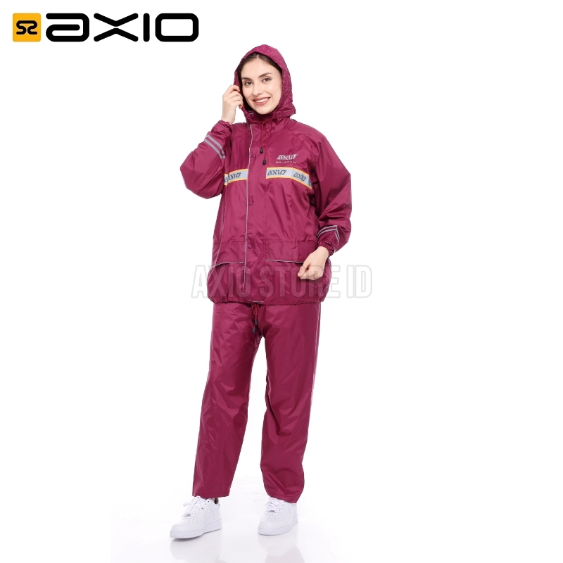 Jual Axio Raincoat Europe Maroon Original Waterproof | Shopee Indonesia