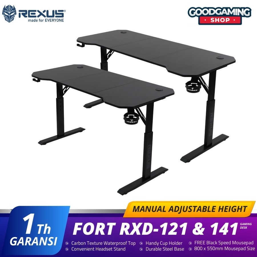 Jual Rexus Standing Desk Meja Gaming Fort RXD-121 & RXD-141 | Shopee ...