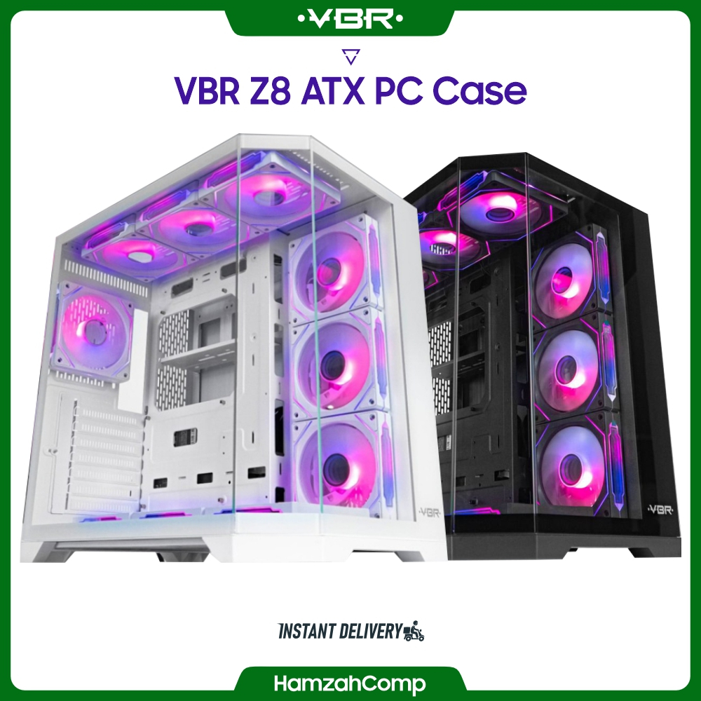 Jual Casing PC Gaming VBR Z8 Modern Aesthetic Dual Chamber Black ...