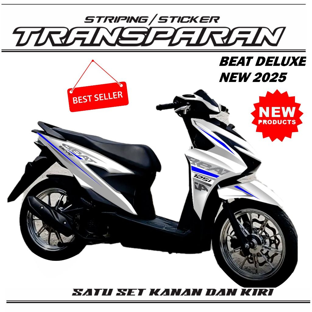 Jual STICKER STRIPING VARIASI TRANSPARAN MOTOR HONDA BEAT DELUXE 2025 ...