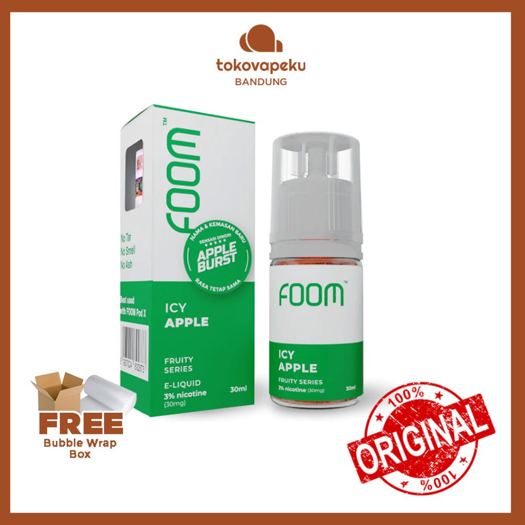 Jual FOOM ICY APPLE FOOM FRUITY FOOM APPLE SALTNIC 30MG 30ML ORIGINAL ...