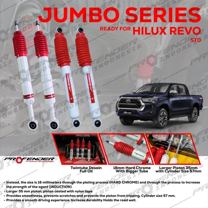 Jual [JUMBO SERIES] Aksesoris Suspensi Shockbecker PROFENDER Twintube ...