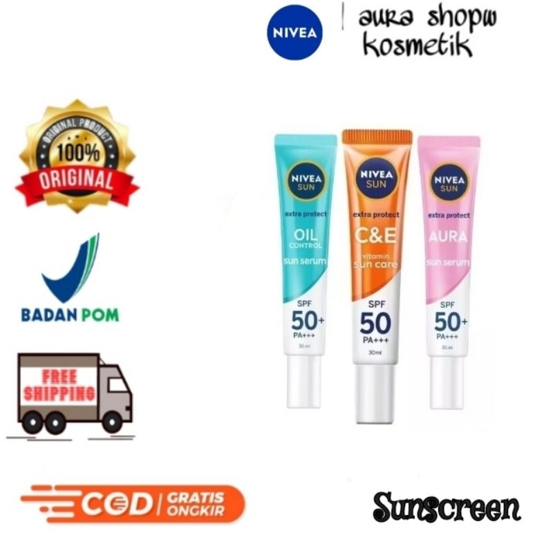 Jual (COD) NIVEA EXTRA PROTECT SUNSERUM SPF 50+ PA +++ SUNSCREEN WAJAH ...