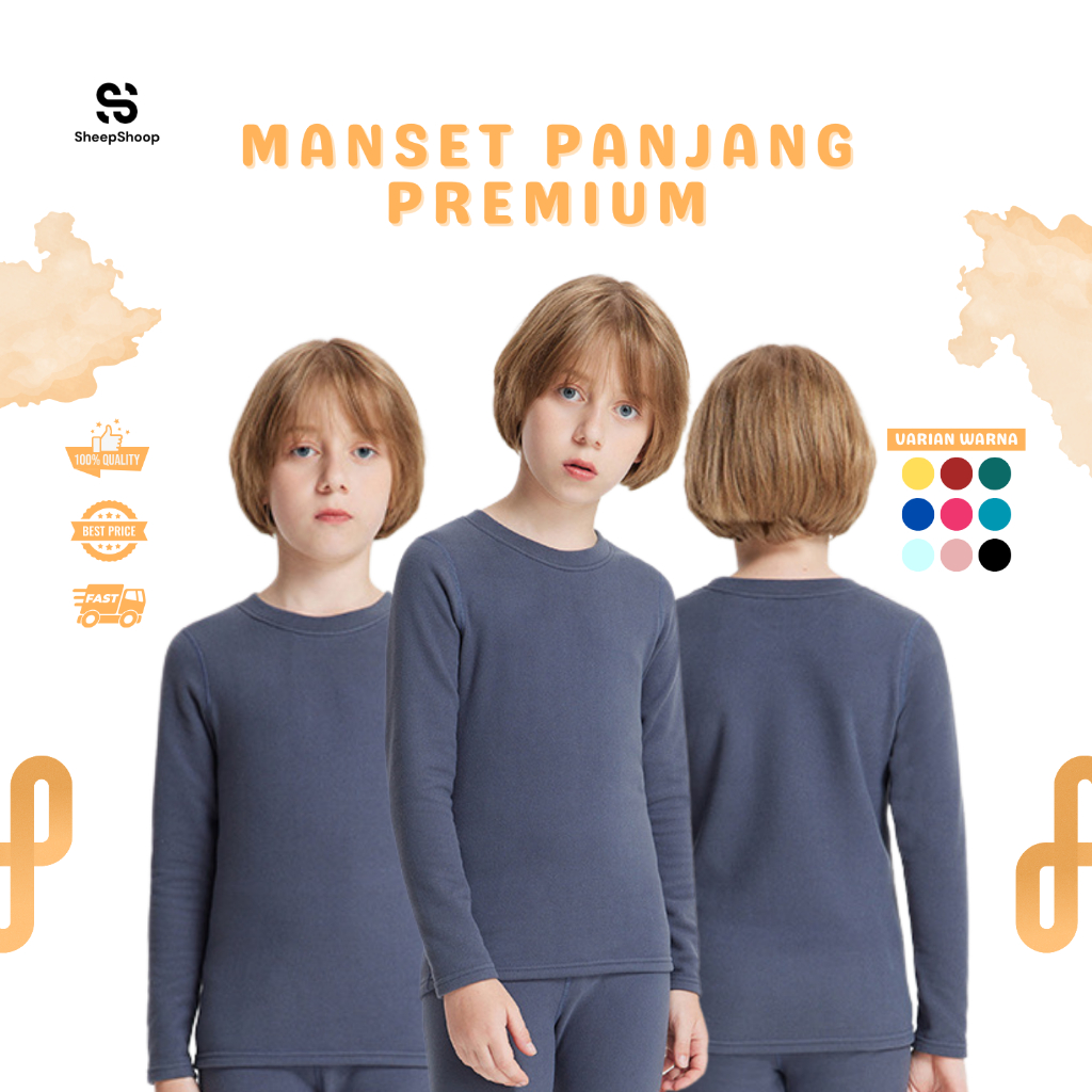 Jual Manset Anak Perempuan Lengan Panjang Unisex Usia 2 - 15 Tahun ...